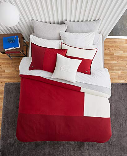 Lacoste Cliff Duvet Set, Full/Queen, Red