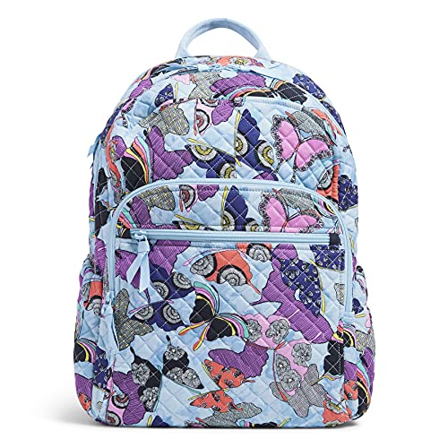 Vera Bradley Women's Cotton Campus Backpack, Butterfly By - Recycled Cotton, One Size