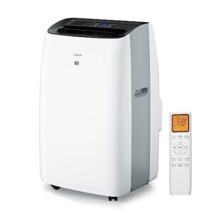 turbro greenland 14,000 btu portable air conditioner and heater, dehumidifier and fan, 4-in-1 floor ac unit for rooms up to 600 sq ft, uv-c light, sleep mode, timer, remote included (10,000 btu sacc)