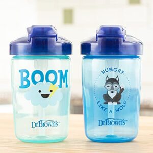 Dr. Brown’s Milestones Sippy Cup with Straw, Blue, 12oz, 2 Pack, 12m+