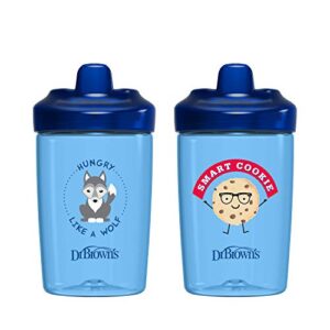 dr. brown’s milestones hard spout sippy cup, blue, 12oz, 2 pack, 12m+