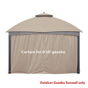 CoastShade Gazebo Replacement Curtain for 8x8 or 10x10 or 10x12 Summer Outdoor Gazebo,6.7FT Height,Only 1 Panel Sidewall,Autumn Gazebo Sidewall，Beige