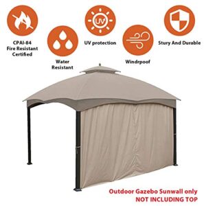 CoastShade Gazebo Replacement Curtain for 8x8 or 10x10 or 10x12 Outdoor Gazebo,6.7FT Height,Only 1 Panel Sidewall,Autumn Gazebo Sidewall,Beige