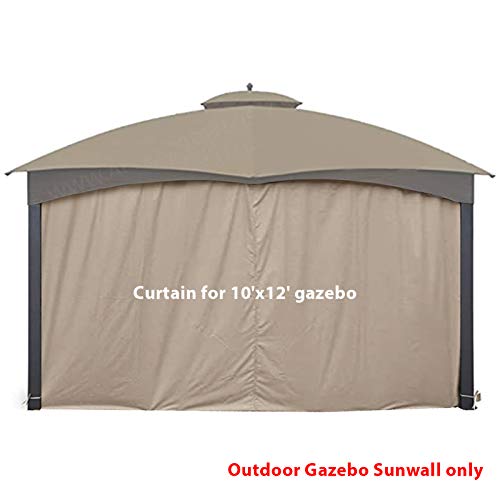 CoastShade Gazebo Replacement Curtain for 8x8 or 10x10 or 10x12 Outdoor Gazebo,6.7FT Height,Only 1 Panel Sidewall,Autumn Gazebo Sidewall,Beige