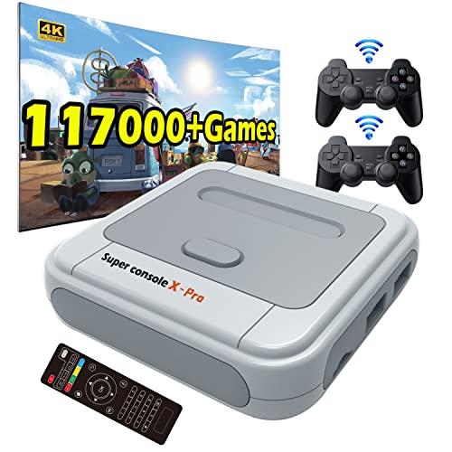 Kinhank Super Console X PRO Retro Game Console with 117,000+ Classic Games,Video Game Console for 4K TV,Dual System,Emulator Console Compatible with Most Emulators,WiFi/LAN,Best Gift