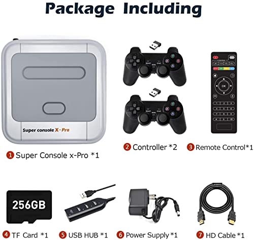 Kinhank Super Console X PRO Retro Game Console with 117,000+ Classic Games,Video Game Console for 4K TV,Dual System,Emulator Console Compatible with Most Emulators,WiFi/LAN,Best Gift