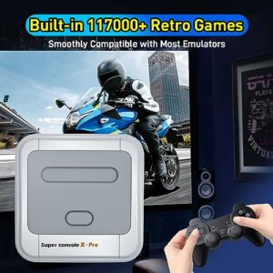 Kinhank Super Console X PRO Retro Game Console with 117,000+ Classic Games,Video Game Console for 4K TV,Dual System,Emulator Console Compatible with Most Emulators,WiFi/LAN,Best Gift