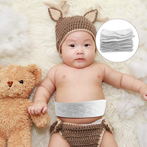 HEALLILY Cotton Umbilical Protective Bands Baby Navel Belts Infant Belly Bands 10Pcs (White)