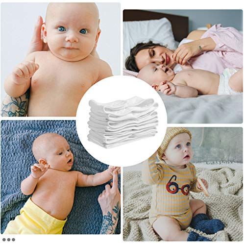 HEALLILY Cotton Umbilical Protective Bands Baby Navel Belts Infant Belly Bands 10Pcs (White)