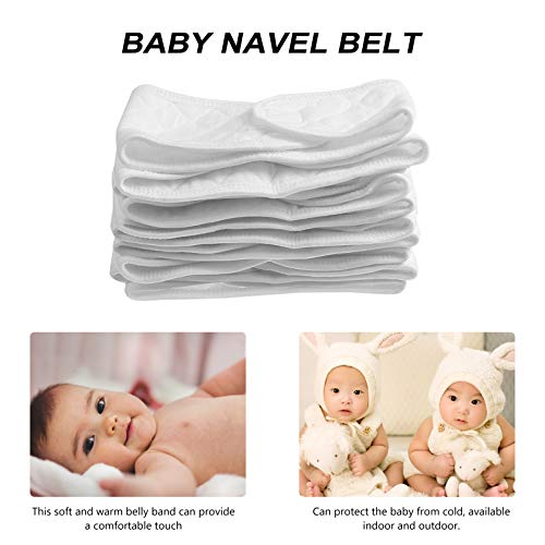 HEALLILY Cotton Umbilical Protective Bands Baby Navel Belts Infant Belly Bands 10Pcs (White)