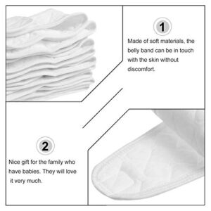 HEALLILY Cotton Umbilical Protective Bands Baby Navel Belts Infant Belly Bands 10Pcs (White)