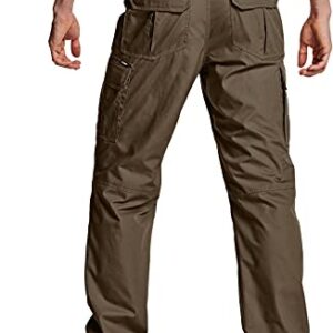 CQR Men's Tactical Pants, Water Resistant Ripstop Cargo Pants, Lightweight EDC Work Hiking Pants, Outdoor Apparel, Duratex Ripstop Tundra, 38W x 32L