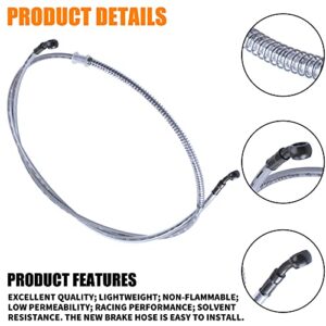 MWMNUN 70" Braided Hydraulic Brake Hose Line Pipeline Compatible with Chinese GY6 Scooter ATV Dirt Bike Go Kart 10mm Banjo Ends 178CM