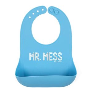 bella tunno wonder bib - adjustable silicone baby bibs for boys, durable and waterproof bpa free silicone, mr.mess