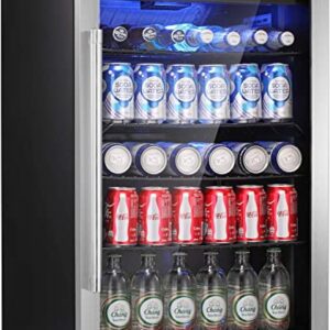 Antarctic Star Beverage Refrigerator Cooler - 145 Can Mini Fridge Glass Door for Soda Beer or Wine, Small Drink Dispenser, Clear Front Door for Home Office or Bar, 4.5Cu.Ft.