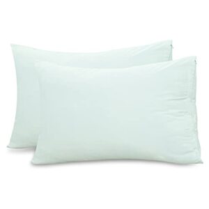 royale linens waterproof queen pillow protector 2 pack - 20x30 inches - pillow encasement - 100% microfiber - zippered closure - pillow case - smooth & breathable (queen, pack of 2, white)