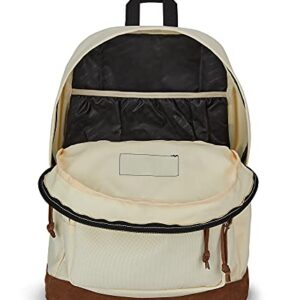 JanSport Right Pack Backpack - Travel, Work, or Laptop Bookbag with Leather Bottom, Coconut