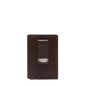 TUMI - Alpha Money Clip Card Case Wallet for Men - Anthracite/Brown