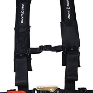 PROGUARD Black 4 Point Harness 2" Straps for Off Road Vehicle, ATV, UTV, Go Kart, Buggy, Side by Side, & Rock Bouncer (Two Pack)