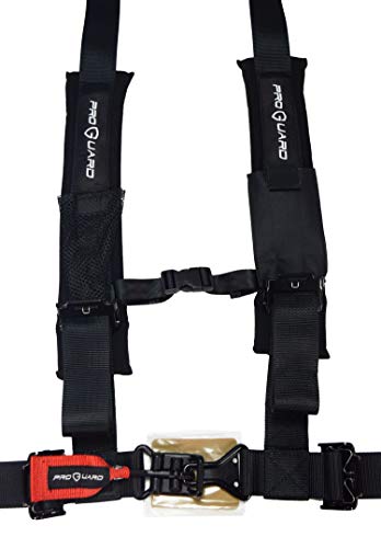 PROGUARD Black 4 Point Harness 2" Straps for Off Road Vehicle, ATV, UTV, Go Kart, Buggy, Side by Side, & Rock Bouncer (Two Pack)