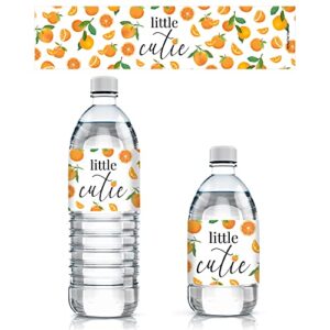 little cutie baby shower water bottle labels, 24 count