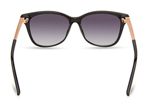 GUESS Women's Stud Acccent Square Sunglasses, Shiny Black, 56mm