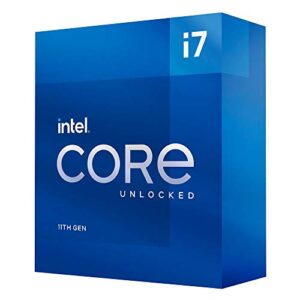 intel® core™ i7-11700k desktop processor 8 cores up to 5.0 ghz unlocked lga1200 (intel 500 series & select 400 series chipset) 125w