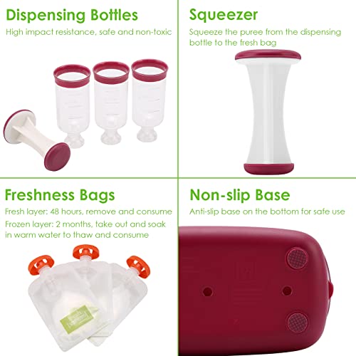 Baby Food Squeeze Station Infant Fresh Fruit Juice Maker with Storage Bags for Food Maker Preparation