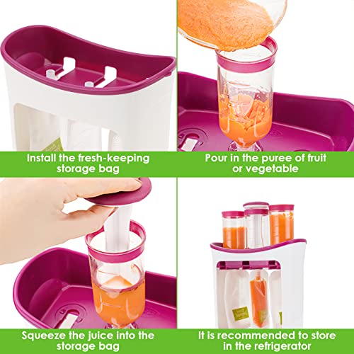 Baby Food Squeeze Station Infant Fresh Fruit Juice Maker with Storage Bags for Food Maker Preparation