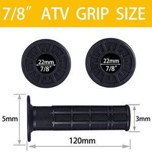 APPYU 78inch ATV Grips Universal Handlebar Grips Soft Rubber Motorcycle Grip for ATV Polaris Thumb Throttle Kid Youth 4 Wheeler Quad 400ex Klf110 Klt110 Klf220 Klt200 (Black)