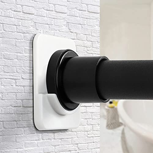 ICERO Extra-Large Adhesive Shower Curtain Rod Tension Holder | No Drilling, Sticking them up Or Easy places to drill for a fixture | Strong Hold | 2 Pack, White (Rod Not Included)