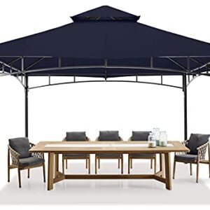 MASTERCANOPY Outdoor Garden Gazebo for Patios with Stable Steel Frame(10x12, Navy Blue)