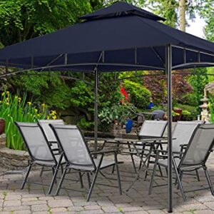 MASTERCANOPY Outdoor Garden Gazebo for Patios with Stable Steel Frame(10x12, Navy Blue)