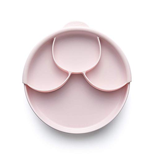 Miniware Healthy Meal Set with Sandwich Plate, Divider, and Detachable Suction Foot for Baby Toddler Kids - Promotes Self Feeding | Dishwasher Safe (Cotton Candy)