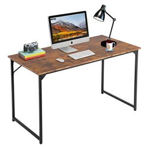 computer desk,47.2 inches home office desk writing study table modern simple style pc desk with metal frame，brown