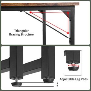 Computer Desk,47.2 inches Home Office Desk Writing Study Table Modern Simple Style PC Desk with Metal Frame，Brown