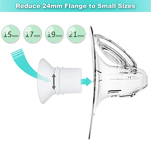 Nenesupply 19mm Flange Insert Compatible with Elvie Flange Pump Parts Elvie Stride Flange Momcozy Medela Flange Spectra Willow Reduce 24mm to 19mm Use as Elvie Inserts Medela Insert Momcozy Insert