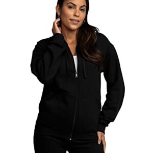 Fruit of the Loom mens Eversoft Fleece Sweatshirts & Hoodies Shirt, Full Zip - Black, Small US