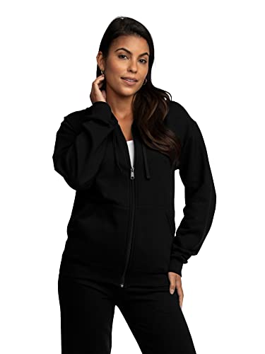 Fruit of the Loom mens Eversoft Fleece Sweatshirts & Hoodies Shirt, Full Zip - Black, Small US