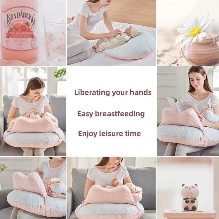 WYXunPlanet Breastfeeding Pillows for Babies,Feeding Pillow, Breastfeeding Nursing Pillows, Baby Nursing Pillows and backrests, Can Change The Baby's Feeding Position(Pink)