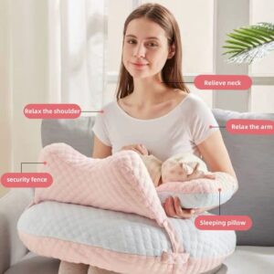 WYXunPlanet Breastfeeding Pillows for Babies,Feeding Pillow, Breastfeeding Nursing Pillows, Baby Nursing Pillows and backrests, Can Change The Baby's Feeding Position(Pink)