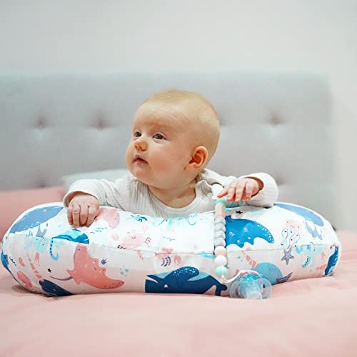 babygoal Nursing Pillow Covers Slipcovers for Breastfeeding Moms,Organic Woven Cotton,20x16x5.5in Maternity Breastfeeding Newborn Infant Feeding Cushion Cover,2 Pack 2CUPW13-B