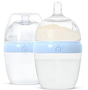 inttero preload/formula mixing baby bottle with anti colic & air-free system - 6oz / 2-pack (cute blue)