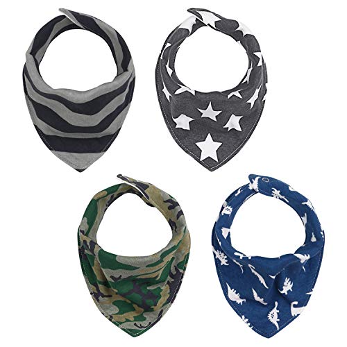 The Peanutshell Bandana Drool Bibs for Baby Boys, 8 Pack Set for Feeding, Teething, Drooling