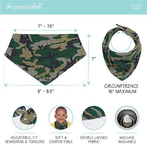 The Peanutshell Bandana Drool Bibs for Baby Boys, 8 Pack Set for Feeding, Teething, Drooling