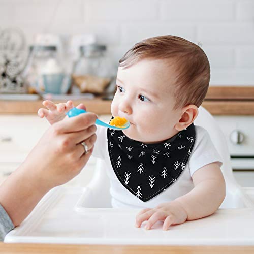 The Peanutshell Bandana Drool Bibs for Baby Boys or Girls - 8 Pack Set for Feeding, Teething, Drooling