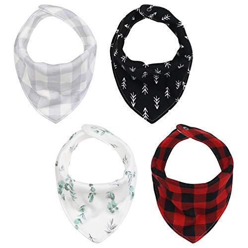 The Peanutshell Bandana Drool Bibs for Baby Boys or Girls - 8 Pack Set for Feeding, Teething, Drooling