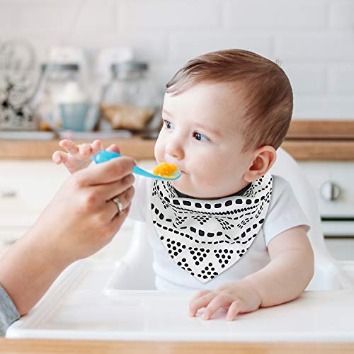 The Peanutshell Bandana Drool Bibs for Baby Boys or Girls - 8 Pack Set for Feeding, Teething, Drooling