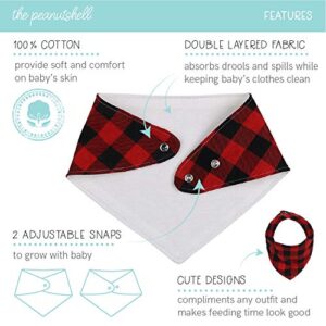 The Peanutshell Bandana Drool Bibs for Baby Boys or Girls - 8 Pack Set for Feeding, Teething, Drooling