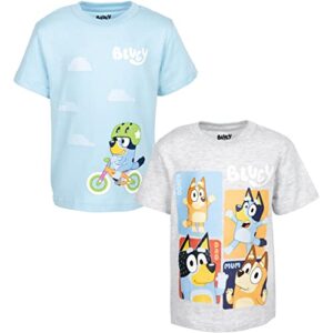 bluey bingo mom bandit little boys girls 2 pack graphic t-shirt blue/gray 6